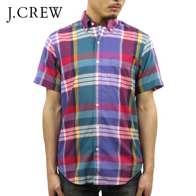ジェイクルー シャツ メンズ 正規品 J.CREW 半袖シャツ INDIAN COTTON SHORT-SLEEVE SHIRT IN SUNSET PLAID D20S30 クリスマス プレゼント ラッピング