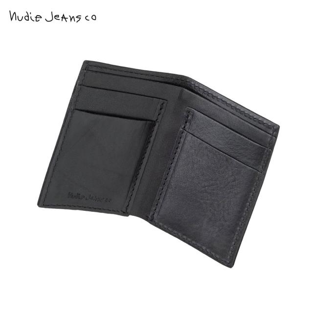 ヌーディージーンズ 財布 正規販売店 HAGDAHL WALLET SADDLE LEATHER BLACK B01 180900 D00S20 クリスマス プレゼント ラッピング