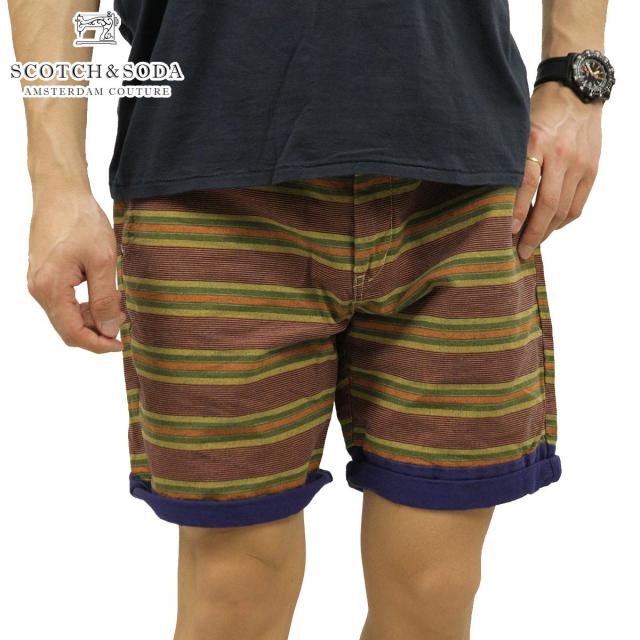 スコッチアンドソーダ ショートパンツ メンズ 正規販売店 SCOTCH＆SODA ボトムス Printed/yarn dye indigo slim f クリスマス プレゼント ラッピング