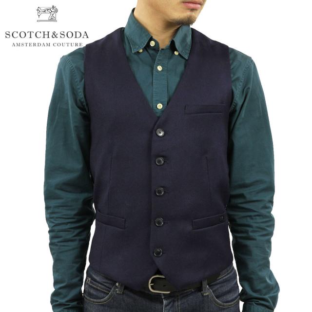 スコッチアンドソーダ SCOTCH＆SODA 正規販売店 メンズ ジレ Chic party gilet in different qualities 33052 C D15S25 クリスマス プレゼント ラッピング