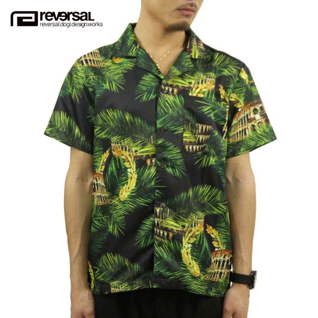 リバーサル シャツ メンズ 正規販売店 REVERSAL rvddw  半袖シャツ PALM LEAF COLOSSEUM SHIRTS rvap15ss010 APPAREL D15S25 クリスマス プレゼント ラッピング