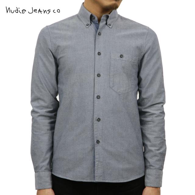ヌーディージーンズ シャツ メンズ 正規販売店 Nudie Jeans 長袖シャツ Stanley 140217 3003 B21 Indigo D1 クリスマス プレゼント ラッピング