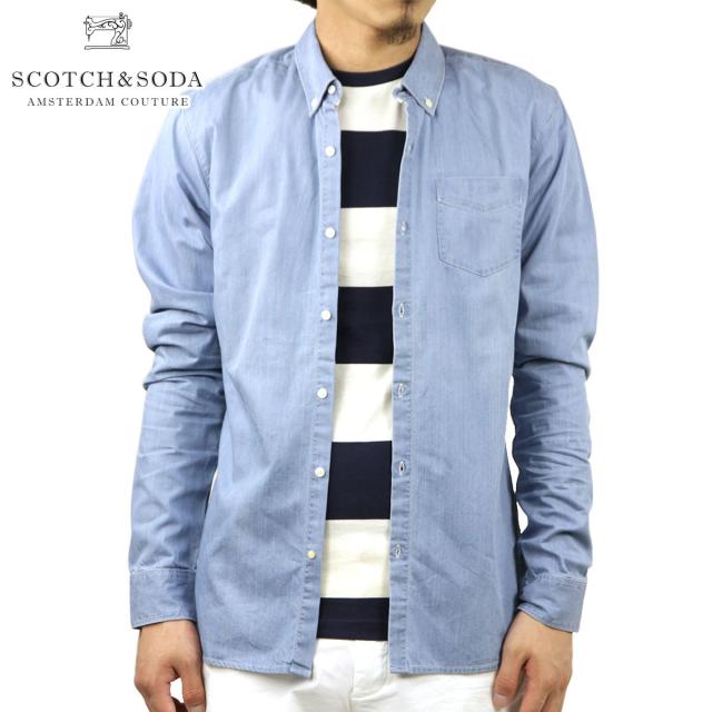 スコッチアンドソーダ シャツ メンズ 正規販売店 SCOTCH＆SODA 長袖シャツ Lightweight denim slim fit dressed shirt 20301 54 D15S25 クリスマス プレゼント ラッピング