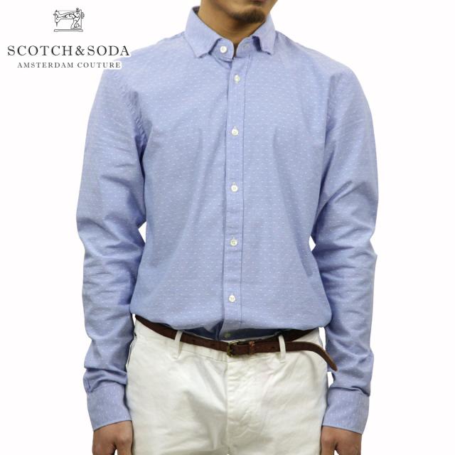 スコッチアンドソーダ シャツ メンズ 正規販売店 SCOTCH＆SODA 長袖シャツ LONGSLEEVE SHIRT IN OXFORD DOBBY WEAVE 20042 A D00S20 クリスマス プレゼント ラッピング