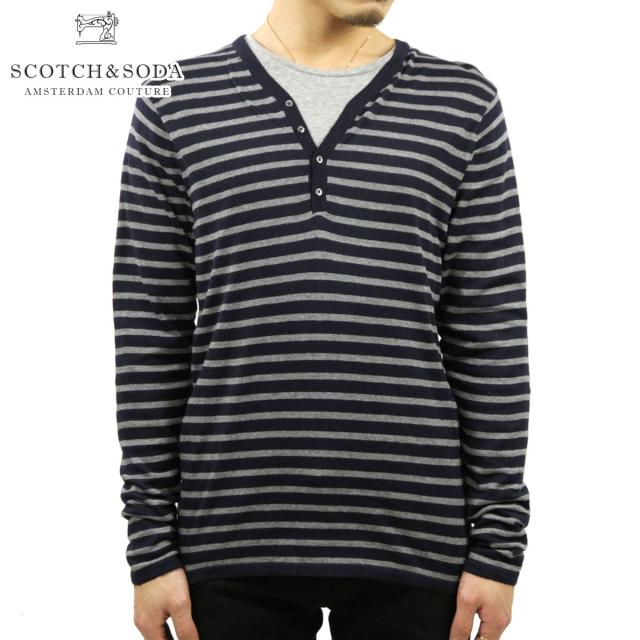 スコッチアンドソーダ セーター メンズ 正規販売店 SCOTCH＆SODA CLASSIC COTTON/ACRYLIC GRANDAD PULL 60027 A D15S25 クリスマス プレゼント ラッピング