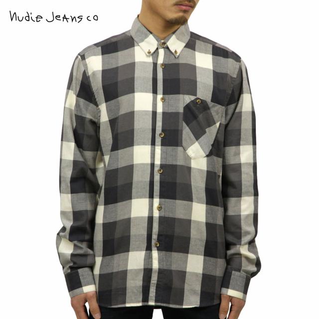 ヌーディージーンズ シャツ メンズ 正規販売店 Nudie Jeans 長袖シャツ Stanley Black 140340 D15S25 クリスマス プレゼント ラッピング