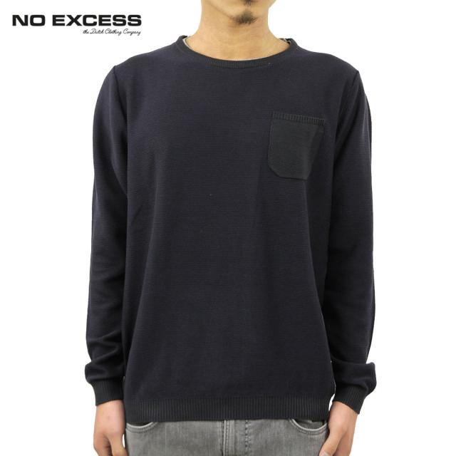 ノーエクセス ロンT メンズ 正規販売店 NO EXCESS 長袖Tシャツ PULLOVER R-NECK STRIPES KNIT 230823 3 クリスマス プレゼント ラッピング