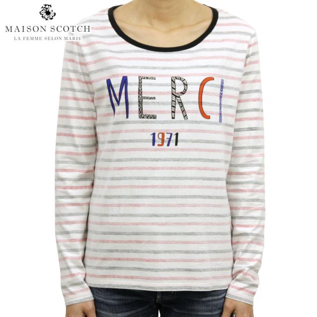 【ポイント10倍 12/13 0:00〜12/19 9:59】 メゾンスコッチ レディース Tシャツ ロンT 正規販売店 MAISON SCOTCH 長袖Tシャツ Long sleeve tee with french themed artworks 131214 A D15S25 クリスマス プレゼント ラッピング