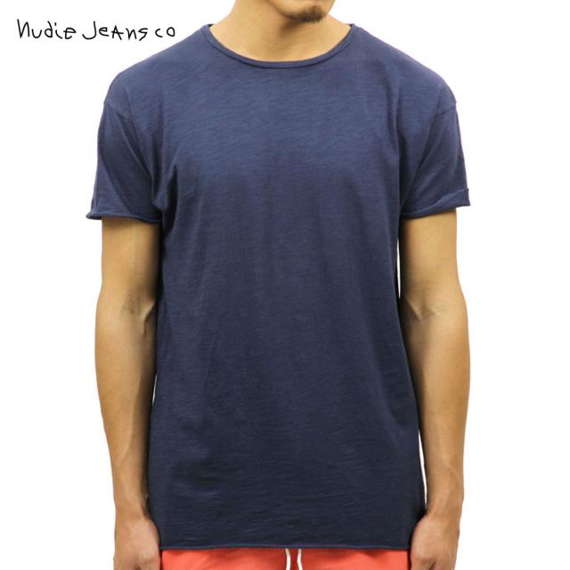 ヌーディージーンズ Tシャツ 正規販売店 Nudie Jeans 半袖Tシャツ Raw Hem T-Shirt Blue Mirage 131274 D00S15 クリスマス プレゼント ラッピング