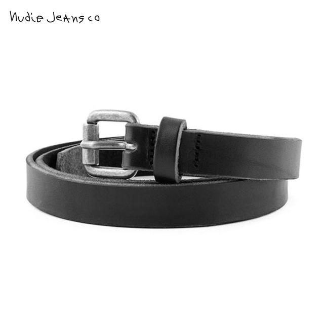 ヌーディージーンズ Nudie Jeans 正規販売店 メンズ ベルト DANSSON SLIM LEATHER BELT BLACK B01 180637 D00S20 クリスマス プレゼント ラッピング