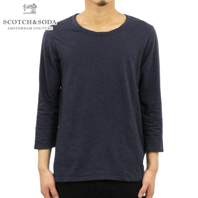 スコッチアンドソーダ Tシャツ メンズ 正規販売店 SCOTCH＆SODA 七部袖Tシャツ 3/4 Tee in slub jersey quality with deep neckline and 3/4 sleeve 101556 7A D00S20 クリスマス プレゼント ラッピング