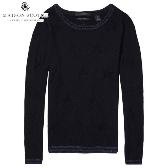 20%OFFクーポンセール 【利用期間 12/13 0:00〜12/19 9:59】 メゾンスコッチ レディース Tシャツ ロンT 正規販売店 MAISON SCOTCH 長袖Tシャツ Basic pullover with rib details 102206 08 D00S20 クリスマス プレゼント ラッピング