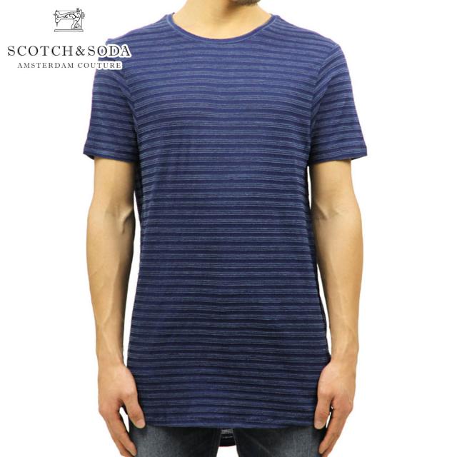 スコッチアンドソーダ Tシャツ 正規販売店 SCOTCH＆SODA 半袖Tシャツ CREWNECK TEE IN COTTON MESH QUALITY 136472 0089 INDIGO D00S15 クリスマス プレゼント ラッピング