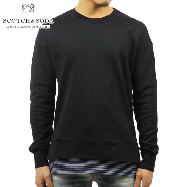 スコッチアンドソーダ スウェット メンズ 正規販売店 SCOTCH＆SODA トレーナー FAKE DOUBLE LAYE CREWNECK SWEAT 136394 0218 COMBO B クリスマス プレゼント ラッピング