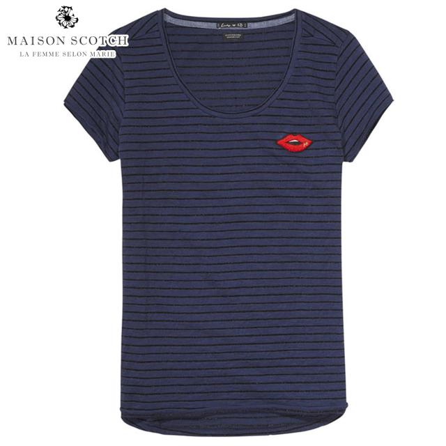メゾンスコッチ MAISON SCOTCH 正規販売店 レディース 半袖Tシャツ VARIOUS STRIPES SHORTSLEEVE TEE 137406 21 COMBO E D00S15 クリスマス プレゼント ラッピング