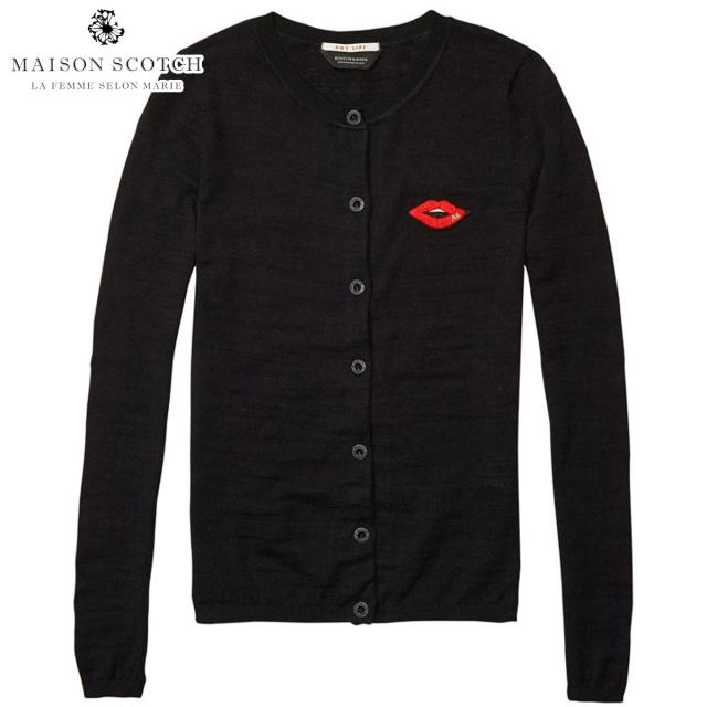 20%OFFセール 【販売期間 12/13 0:00〜12/19 9:59】 メゾンスコッチ MAISON SCOTCH 正規販売店 レディース カーディガン CASHMERE MIX CARDIGAN 134917 8 BLACK クリスマス プレゼント ラッピング