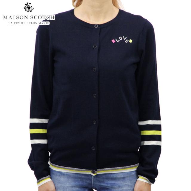メゾンスコッチ MAISON SCOTCH 正規販売店 レディース カーディガン CREWNECK KNITTED CARDIGAN 137394 4 NAVY D00S15 クリスマス プレゼント ラッピング