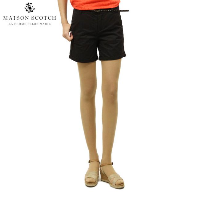 20%OFFクーポンセール 【利用期間 12/13 0:00〜12/19 9:59】 メゾンスコッチ MAISON SCOTCH 正規販売店 レディース ショートパンツ STRETCH CHINO SHORT 137002 8 BLACK クリスマス プレゼント ラッピング