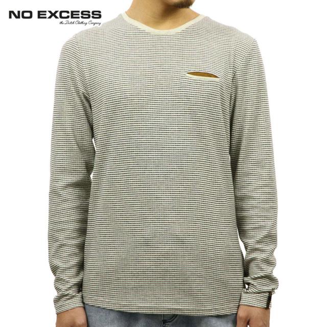 ノーエクセス ロンT メンズ 正規販売店 NO EXCESS 長袖Tシャツ R-NECK MELANGE STRIPE LONG SLEEVE TEE 120702 168 MILK クリスマス プレゼント ラッピング