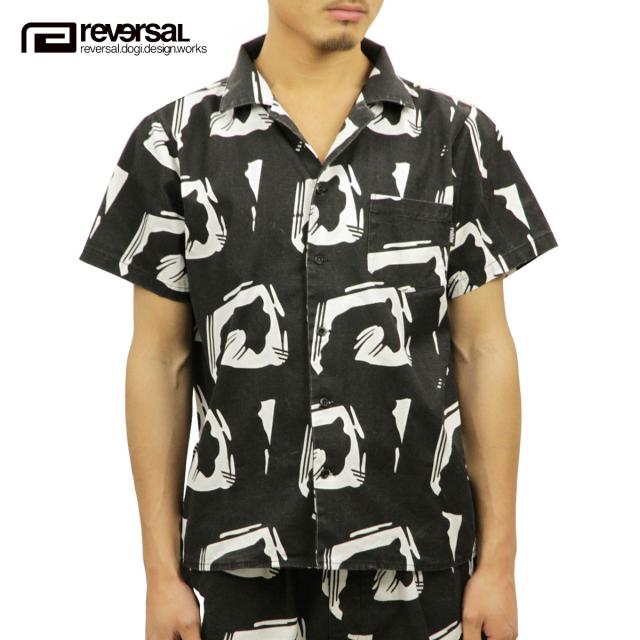 リバーサル REVERSAL rvddw 正規販売店 メンズ 半袖 アロハシャツ EDO BIG MARK SHIRTS rv18ss033 BLACK クリスマス プレゼント ラッピング