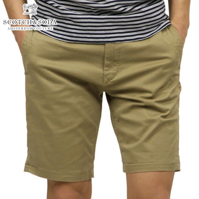 スコッチアンドソーダ ショートパンツ メンズ 正規販売店 SCOTCH＆SODA ハーフパンツ ボトムス CHINO SHORT IN STRETCH TWILL QUALITY 142425 0137 52518 SAND クリスマス プレゼント ラッピング