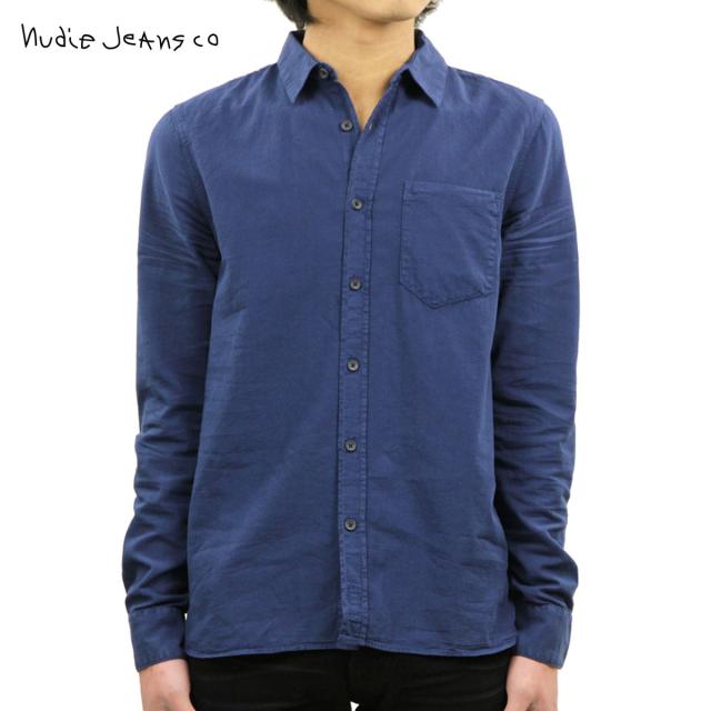 ヌーディージーンズ シャツ メンズ 正規販売店 Nudie Jeans 長袖シャツ ワークシャツ HENRY LONG SLEEVE SHIRT ODEN BLUE C28 140426 クリスマス プレゼント ラッピング