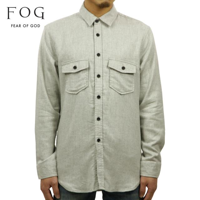 フィアオブゴッド fog essentials シャツ メンズ 正規品 FEAR OF GOD 長袖シャツ FOG - FEAR OF GOD ESSENTIALS WOVEN LONG SLEEVE BUTTON UP SHIRT HEATHER GREY クリスマス プレゼント ラッピング