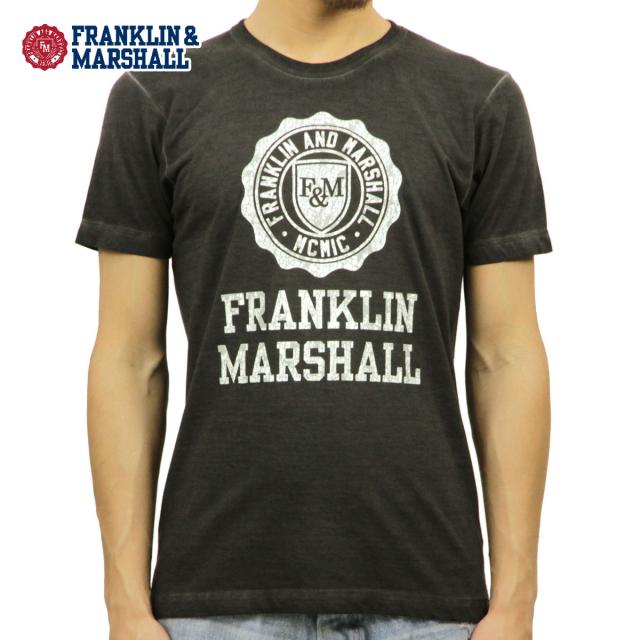 フランクリン マーシャル Tシャツ 正規販売店 FRANKLIN＆MARSHALL 半袖Tシャツ クルーネック LOGO TEE BLACK TSMF188AN 45181 4013 クリスマス プレゼント ラッピング