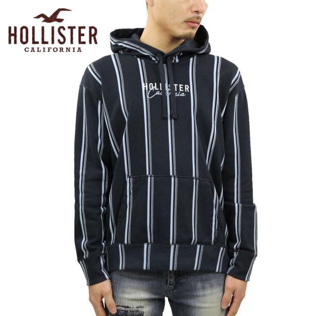ホリスター パーカー メンズ 正規品 HOLLISTER プルオーバーパーカー ロゴ ストライプ Stripe Logo Hoodie 322-2 クリスマス プレゼント ラッピング