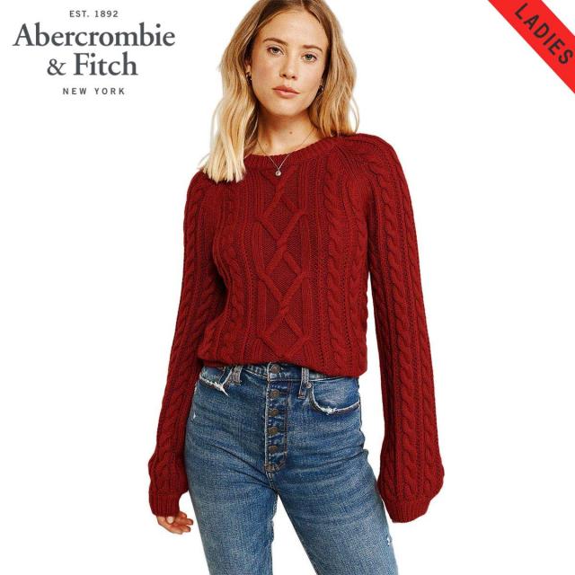 アバクロ セーター レディース 正規品 Abercrombie＆Fitch クルーネックセーター Cable Crew Sweater 150-490-11 クリスマス プレゼント ラッピング