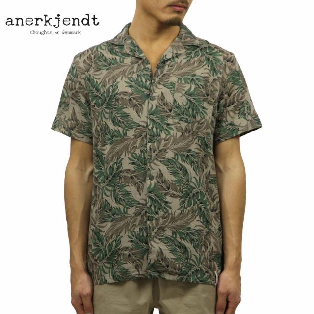 アナケット ANERKJENDT 正規販売店 メンズ 半袖開襟シャツ オープンカラーシャツ SHORT SLEEVE OPEN COLLARED SHIRT DUSKY GREEN 9219046 4026 クリスマス プレゼント ラッピング