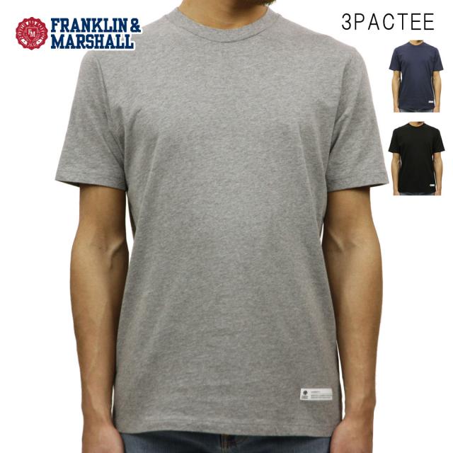 フランクリン マーシャル Tシャツ 正規販売店 FRANKLIN＆MARSHALL 半袖Tシャツ クルーネック 3枚組 3 PACK TEE TSMF361 4045 CLASSIC COLOUR （GREY NAVY BLACK） クリスマス プレゼント ラッピング