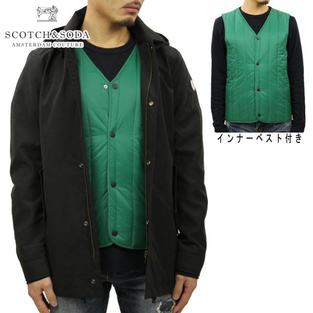 スコッチアンドソーダ コート メンズ 正規販売店 SCOTCH＆SODA アウター トレンチコート CLASSIC BONDED PARKA COAT BLACK 152004 81109 08 クリスマス プレゼント ラッピング