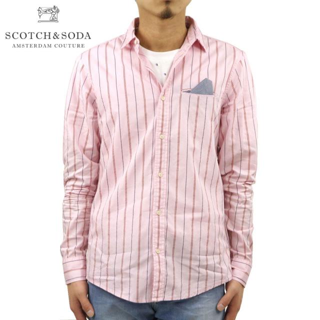 スコッチアンドソーダ ドレスシャツ メンズ 正規販売店 SCOTCH＆SODA 長袖シャツ CLASSIC POCHET ROLL-UP SLEEVE SHIRT 155163 0220 11423 19 COMBO D クリスマス プレゼント ラッピング