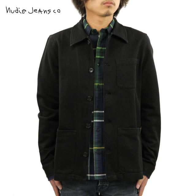 ヌーディージーンズ ジャケット メンズ 正規販売店 Nudie Jeans アウター カバーオール BARNEY WORKER JACKET BLACK B01 160676 クリスマス プレゼント ラッピング