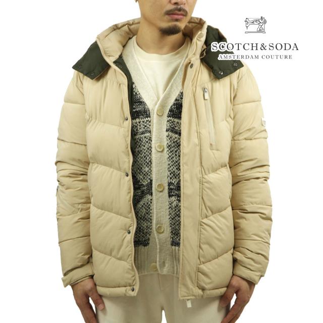 スコッチアンドソーダ メンズ パファージャケット 正規販売店 SCOTCH＆SODA アウター ジャケット HOODED WATER-REPELLENT PUFFER JACKET SAND 163250 0137 クリスマス プレゼント ラッピング