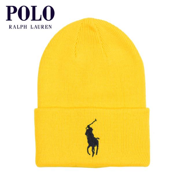15%OFFクーポンセール 【利用期間 12/13 0:00〜12/19 9:59】 ポロ ラルフローレン 帽子 メンズ レディース 正規品 POLO RALPH LAUREN ビーニー ビッグポニー ニットキャップ BIG PONY CUFF HAT PC0436 729 UNIVERSITY YELLOW クリスマス プレゼント ラッピング