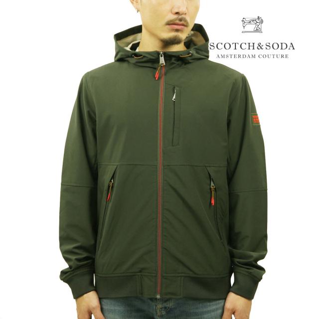 スコッチアンドソーダ ナイロンジャケット メンズ 正規販売店 SCOTCH&SODA アウター ジャケット CLASSIC HOODED SHORT SOFT-SHELL NYLONJACKET MILITARY D 167305 0360 61800 58 クリスマス プレゼント ラッピング
