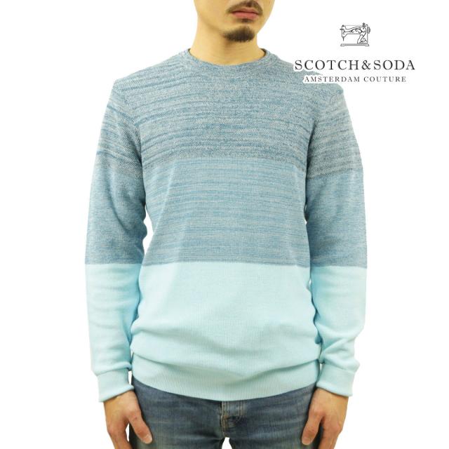 スコッチアンドソーダ セーター メンズ 正規販売店 SCOTCH&SODA クルーネック ボーダー柄 STRIPED STRUCTURE-KNI クリスマス プレゼント ラッピング