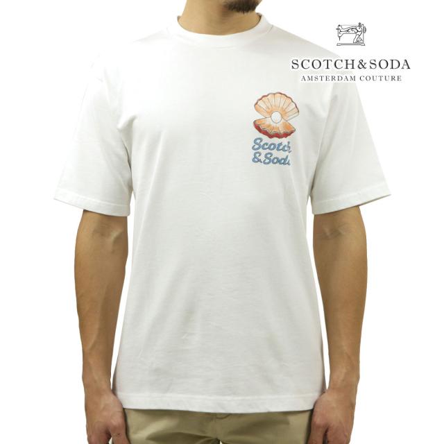 スコッチアンドソーダ 半袖Tシャツ メンズ 正規販売店 SCOTCH&SODA バックプリント アートワーク クルーネック W クリスマス プレゼント ラッピング