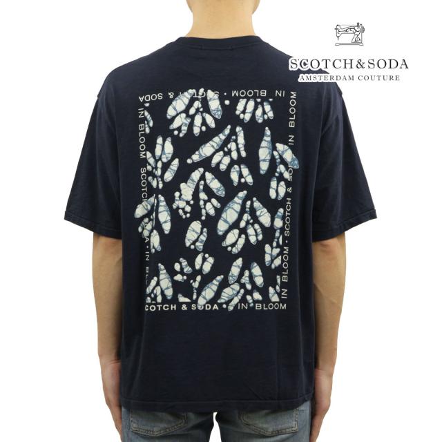 スコッチアンドソーダ メンズ Tシャツ 正規販売店 SCOTCH＆SODA バックプリント ルーズフィット 半袖Tシャツ BAC クリスマス プレゼント ラッピング