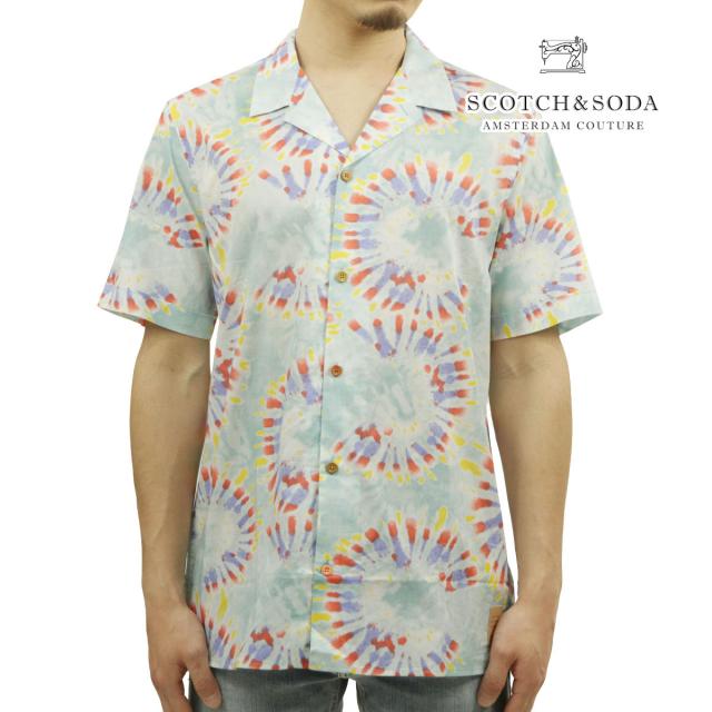 スコッチアンドソーダ メンズ 半袖シャツ 正規販売店 SCOTCH＆SODA 開襟シャツ アロハシャツ COTTON VOILE PRINT クリスマス プレゼント ラッピング