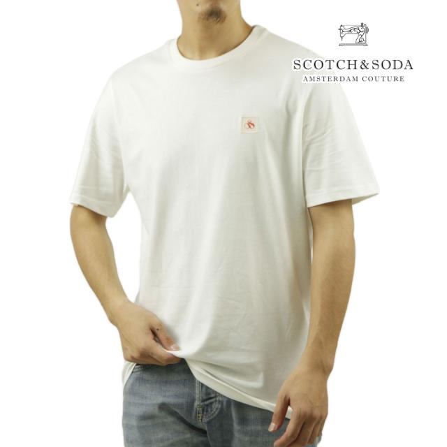 スコッチアンドソーダ メンズ 半袖Tシャツ 正規販売店 SCOTCH＆SODA クルーネック ワンポイント ロゴ ESSENTIAL  クリスマス プレゼント ラッピング