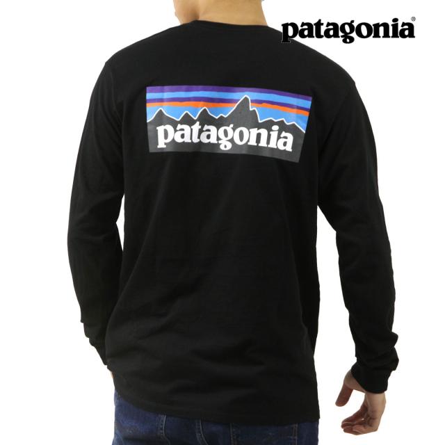 パタゴニア メンズ 長袖Tシャツ 正規品 patagonia クルーネック ロゴ バックプリント ロンT LONG SLEEVE P-6 LOG クリスマス プレゼント ラッピング