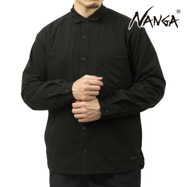 ナンガ メンズ 長袖シャツ 正規販売店 NANGA ボタンダウン DotAir COMFY L/S SHIRT NW2411-1E905 P.BLK PURE BLA クリスマス プレゼント ラッピング