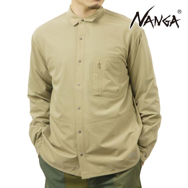 ナンガ メンズ 長袖シャツ 正規販売店 NANGA ボタンダウン DotAir COMFY L/S SHIRT NW2411-1E905 BEG BEIGE クリスマス プレゼント ラッピング