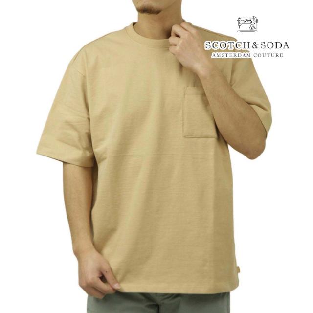 スコッチアンドソーダ メンズ 半袖Tシャツ 正規販売店 SCOTCH&SODA クルーネック ポケT SEASONAL CORE 3 CROSSES クリスマス プレゼント ラッピング
