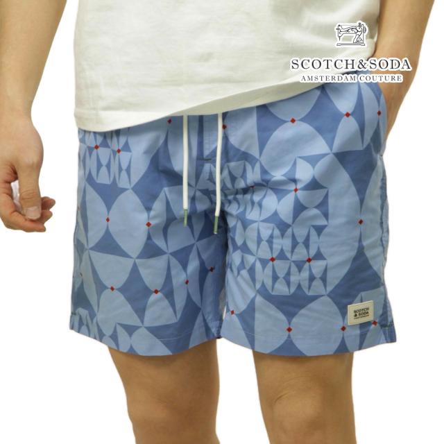 スコッチアンドソーダ メンズ スイムパンツ 正規販売店 SCOTCH&SODA トランクス型 水着 海パン PRINTED MID LENG クリスマス プレゼント ラッピング