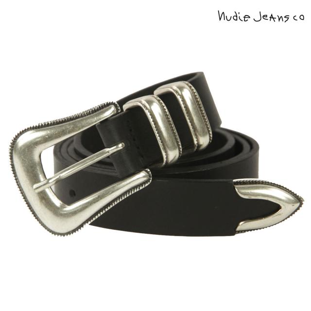 ヌーディージーンズ メンズ ベルト 正規販売店 Nudie Jeans レザー 革ベルト アクセサリー WESTERN SILVER LEATH クリスマス プレゼント ラッピング