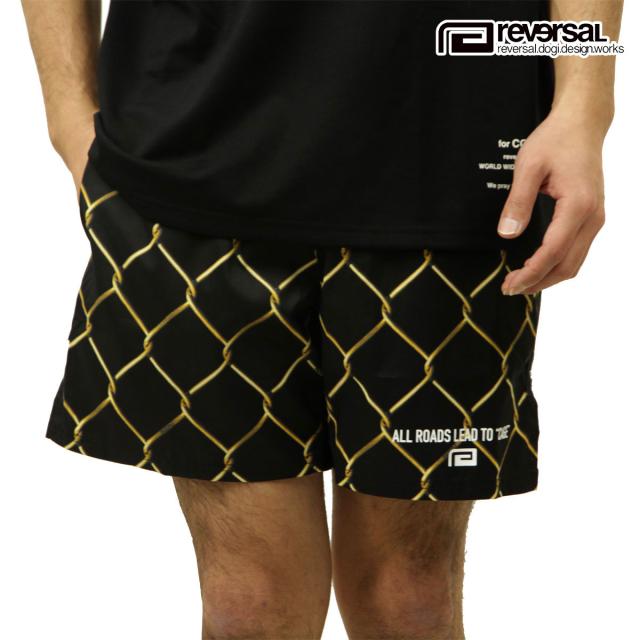 リバーサル メンズ ショートパンツ 正規販売店 REVERSAL ハーフパンツ 短パン ALL ROADS LEAD TO CAGE SHORTS 黒 クリスマス プレゼント ラッピング